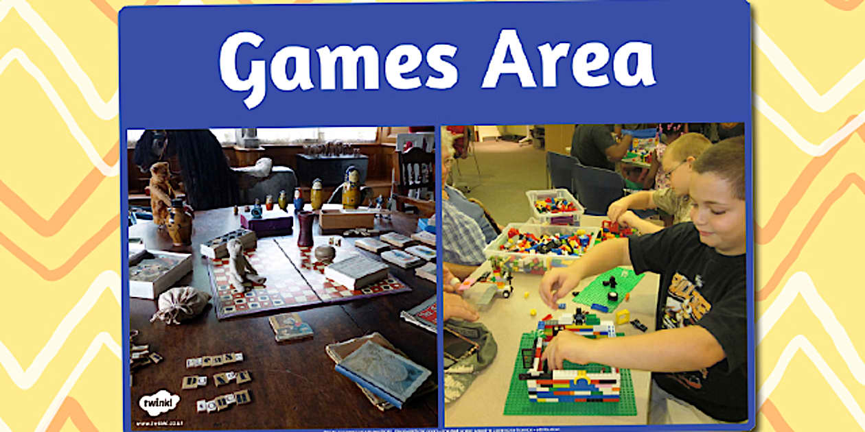 👉 Games Area Photo Sign (Teacher-Made) - Twinkl