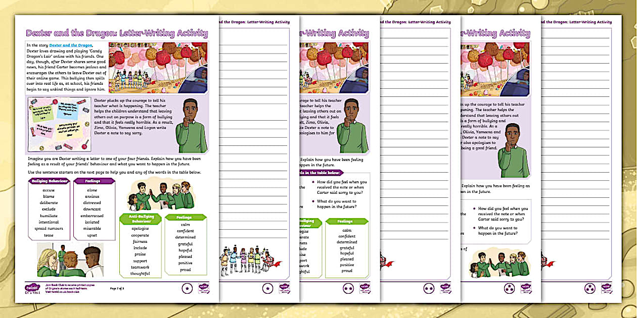 Dexter and the Dragon: KS2 Letter-Writing Activity - Twinkl