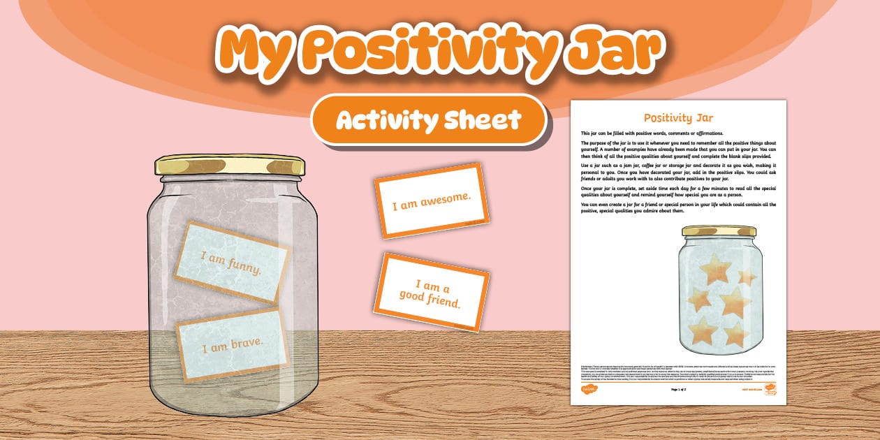 My Positivity Jar Activity Sheet