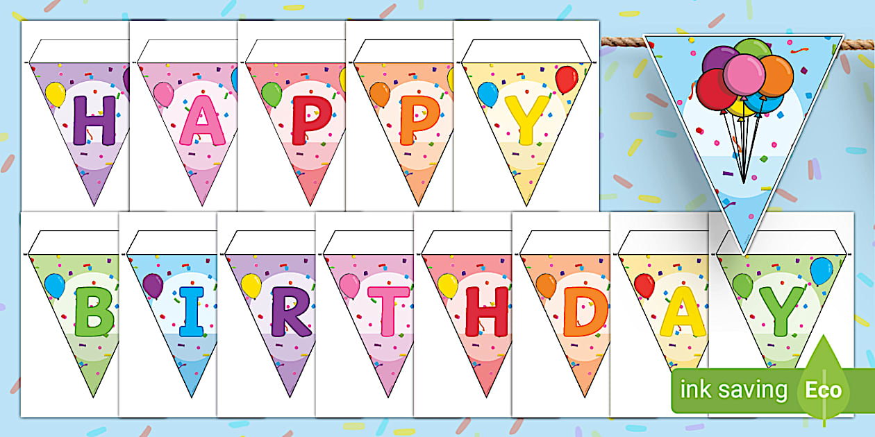 Editable Happy Birthday Display Bunting - Twinkl