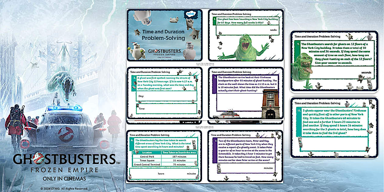 FREE! - 👉 Ghostbusters: Time and Duration Problem Solving Cards