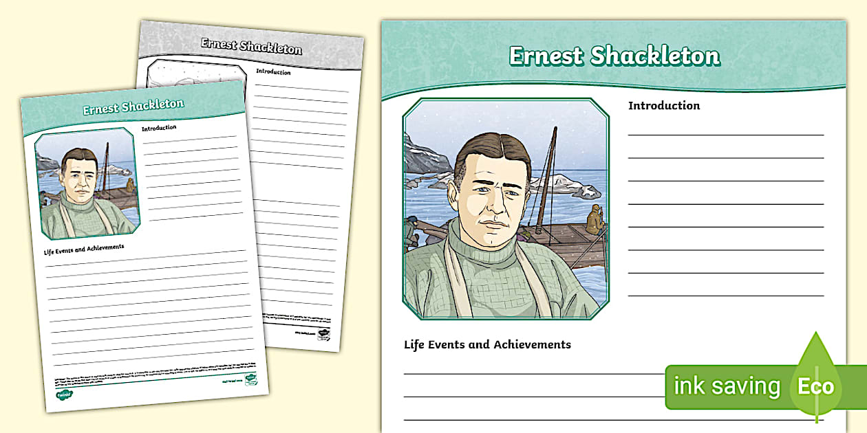 Ernest Shackleton Biography Template (professor feito)