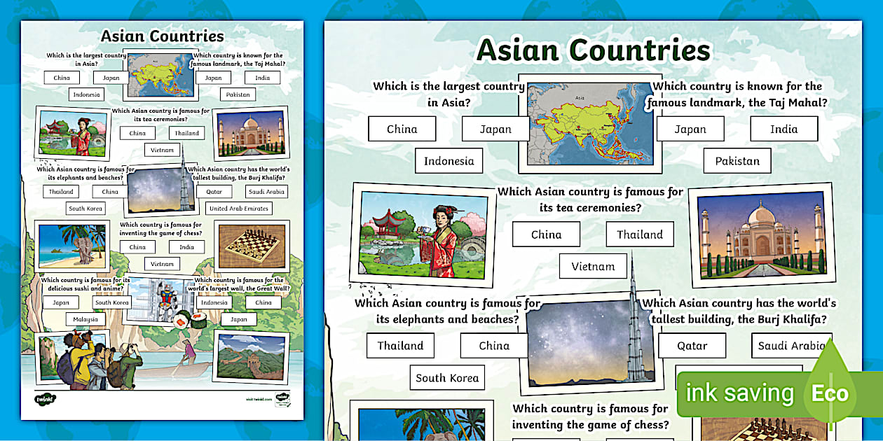 Asian Countries Quiz (Hecho por educadores) - Twinkl