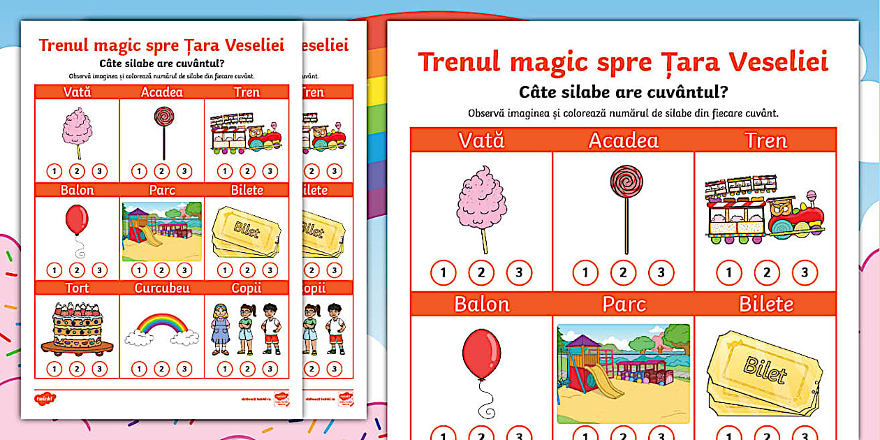 Câte silabe are cuvântul? – Fișă de activitate