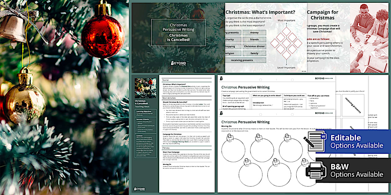 Christmas Persuasive Writing Differentiated Lesson Pack
