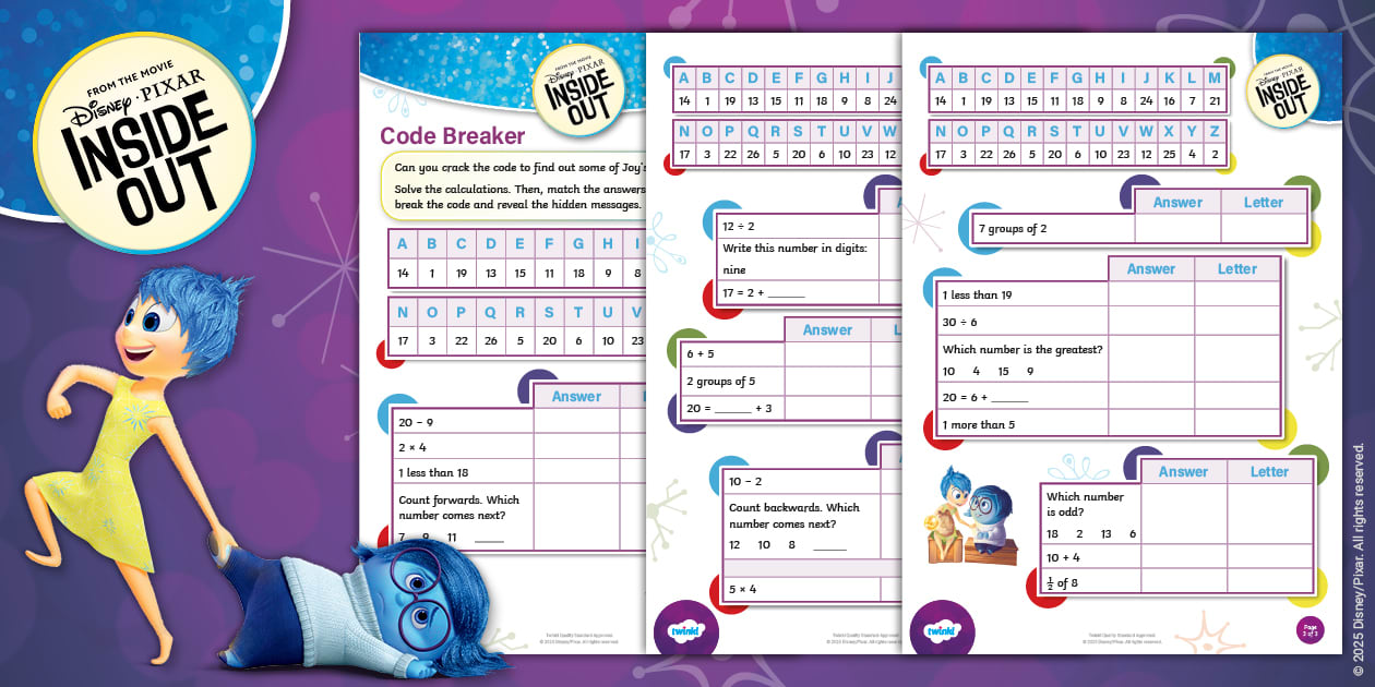 👉 Inside Out: Maths Code Breaker [Ages 5-7] - Twinkl