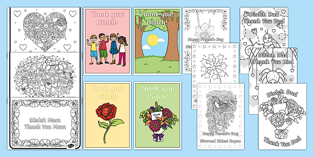 World Parents Day Bilingual Thank You Cards Welsh/English