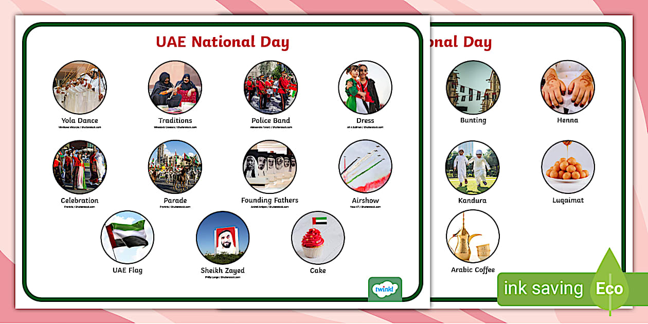 UAE National Day Word Mat (Teacher-Made) - Twinkl