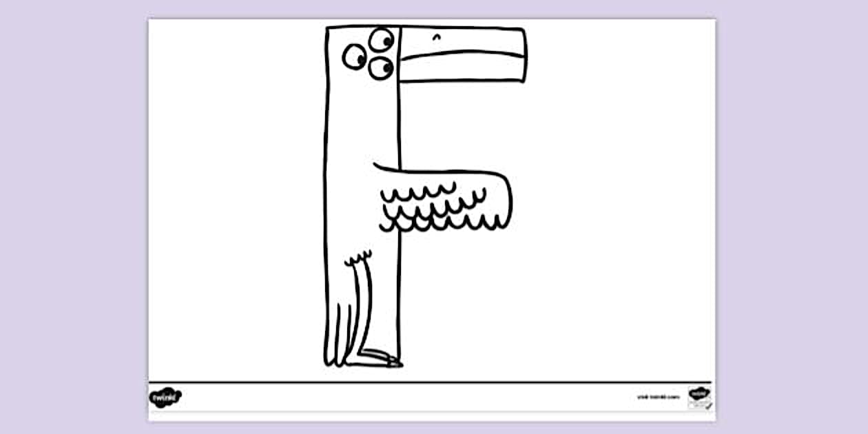 Letter F | Colouring Pages For Preschoolers | Twinkl