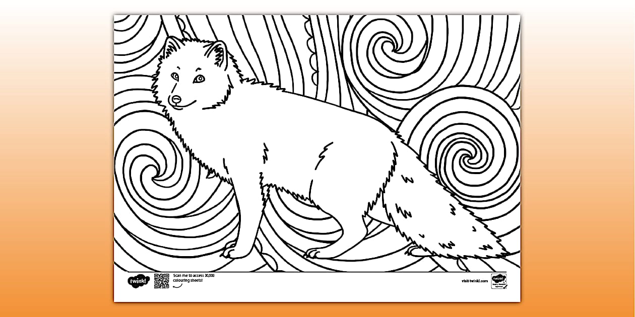 Arctic Fox Mindfulness Colouring Sheet (teacher made)
