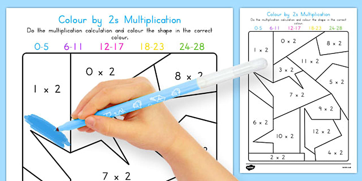 Colour by 2s Multiplication (teacher made) - Twinkl