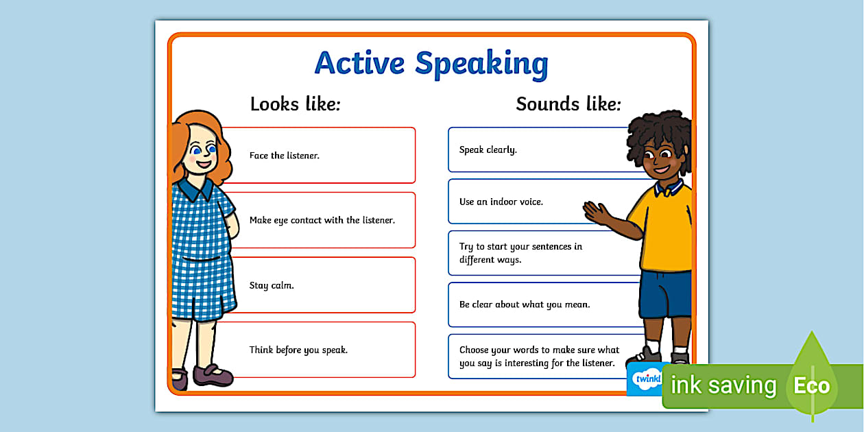 👉 Active Speaking Skills Poster (Teacher-Made) - Twinkl