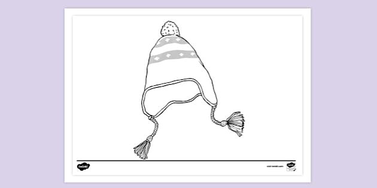 Bobble Hat Outline Colouring Sheet | Colouring Sheets