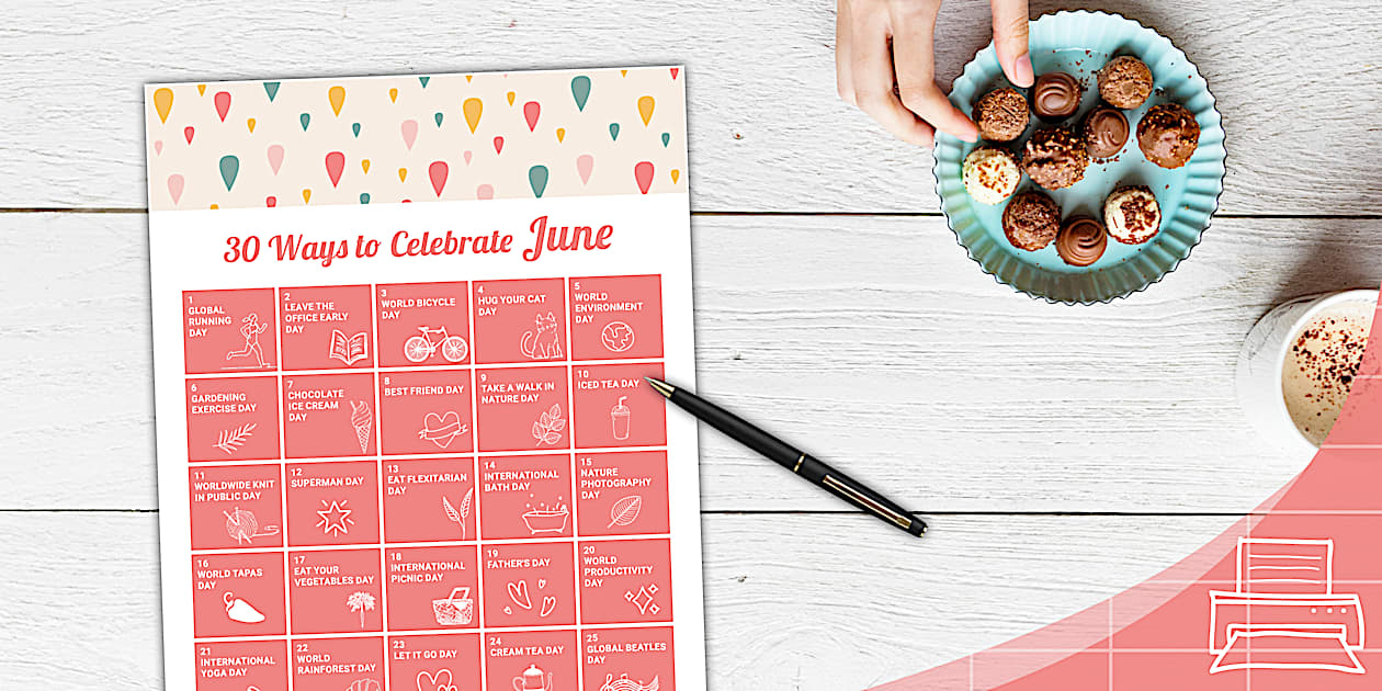 30 Ways to Celebrate in June | Calendar - Twinkl
