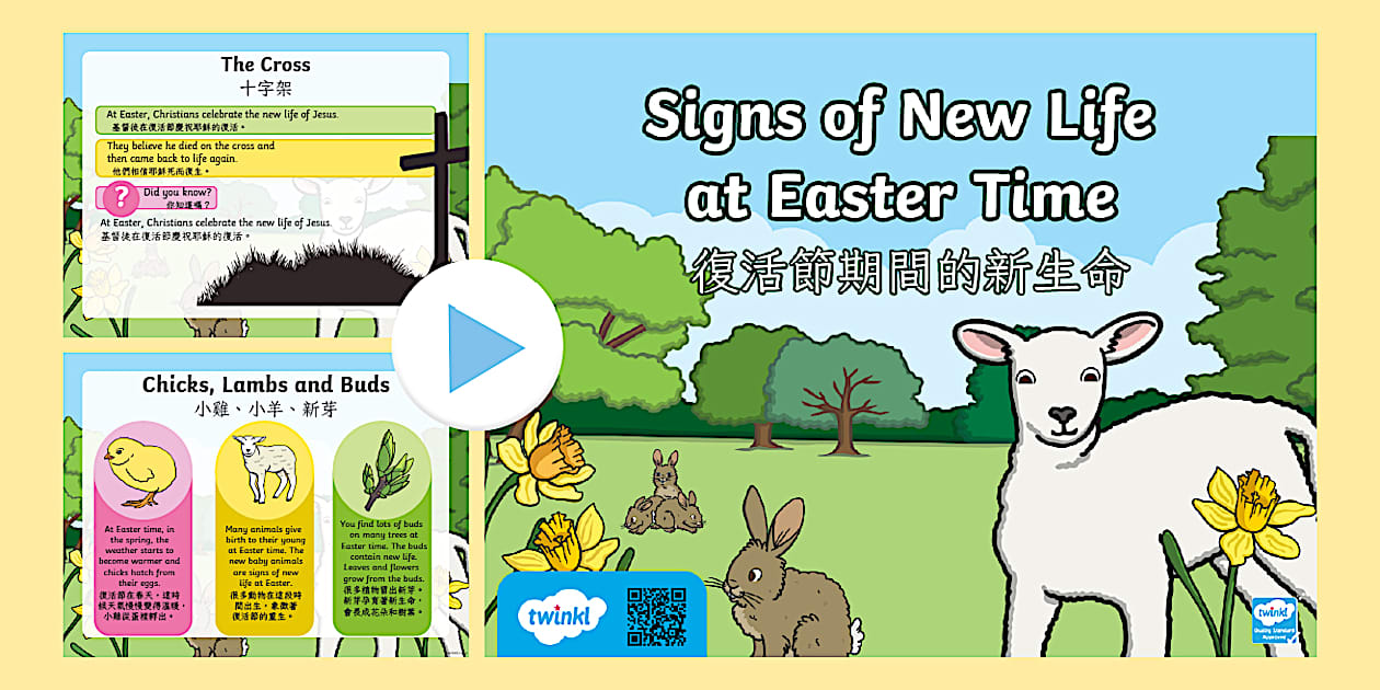 復活節期間的新生命｜Signs of New Life at Easter Time PowerPoint (中英雙語）