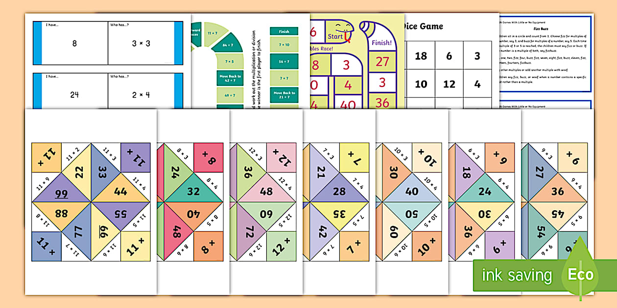 Times Tables Games Activity Pack - Twinkl