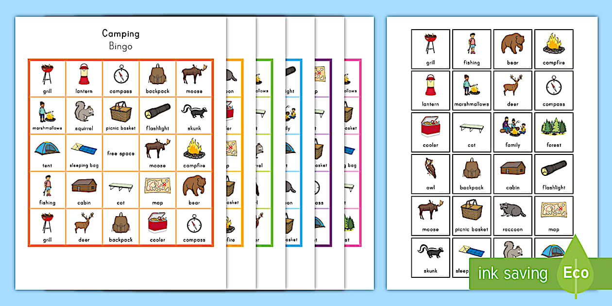 Camping Bingo Game | Kindergarten | Twinkl USA - Twinkl