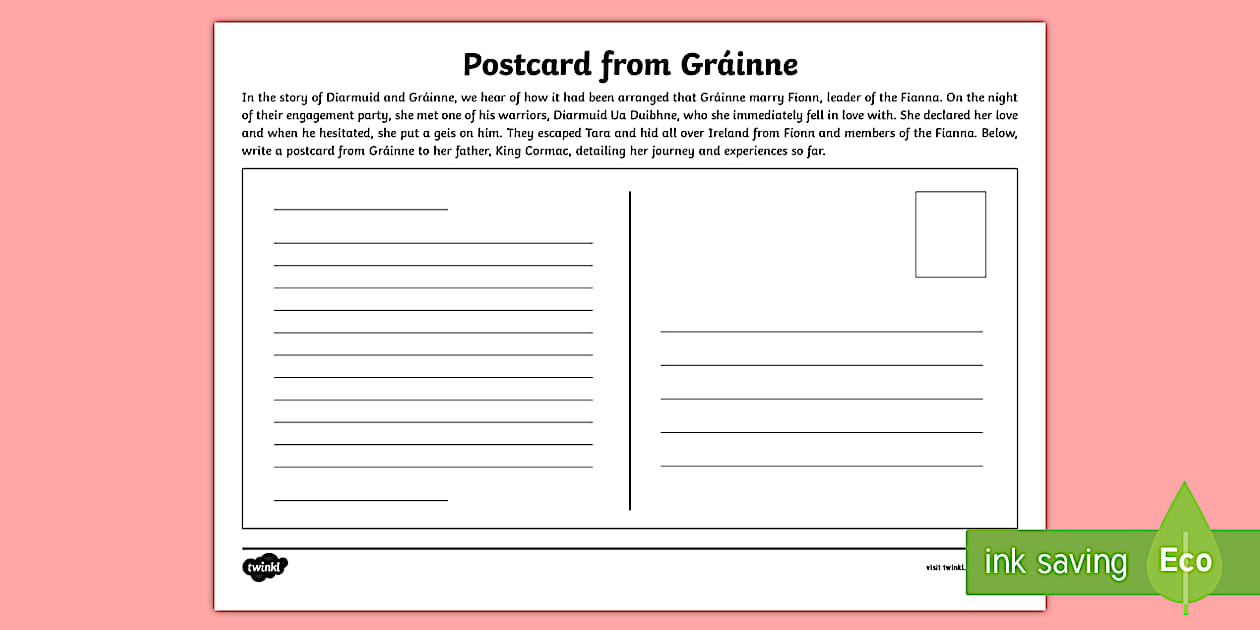 Postcard from Gráinne Worksheet / Worksheet (teacher made)