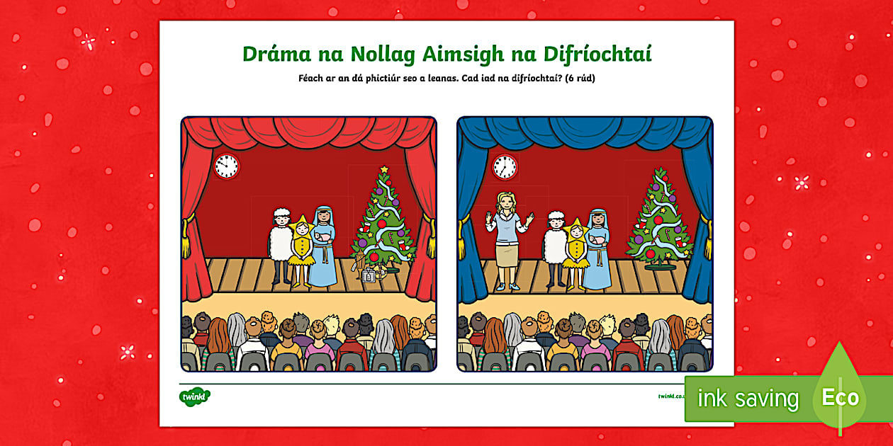Dráma na Nollag, Aimsigh na Difríochtaí Worksheet / Worksheet-Irish