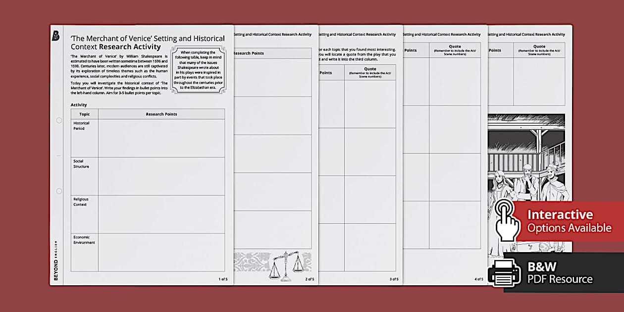 'The Merchant of Venice' Setting and Historical Context