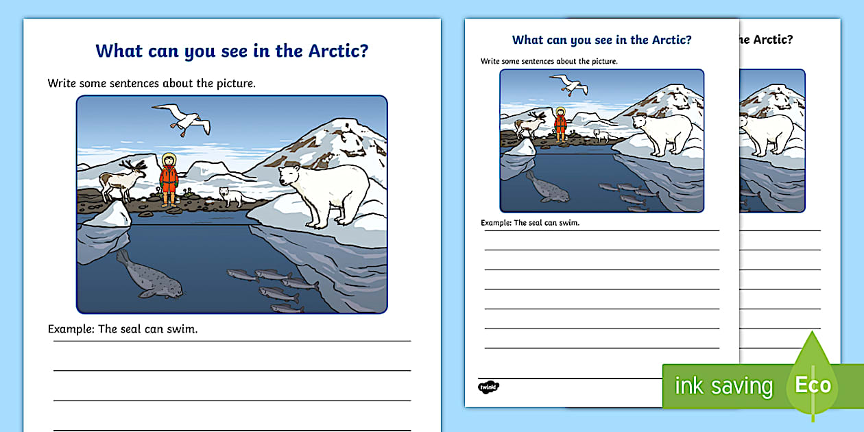 Arctic Writing Stimulus Picture Worksheet (teacher made)