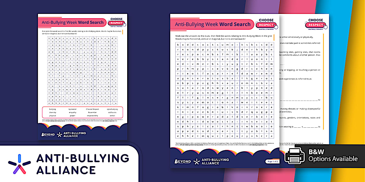 FREE! - Anti-Bullying Week Word Search | Anti-Bullying Week | Beyond