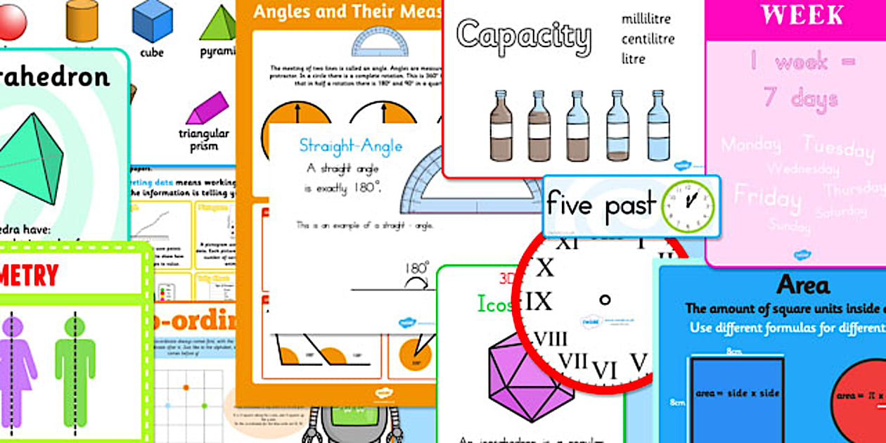 LKS2 Maths Shape, Space and Measures Display Pack- lks2, maths, shape