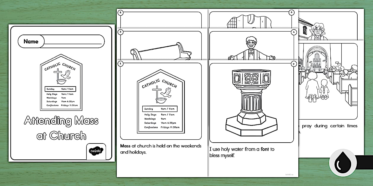 Attending Catholic Church Emergent Reader (teacher made)