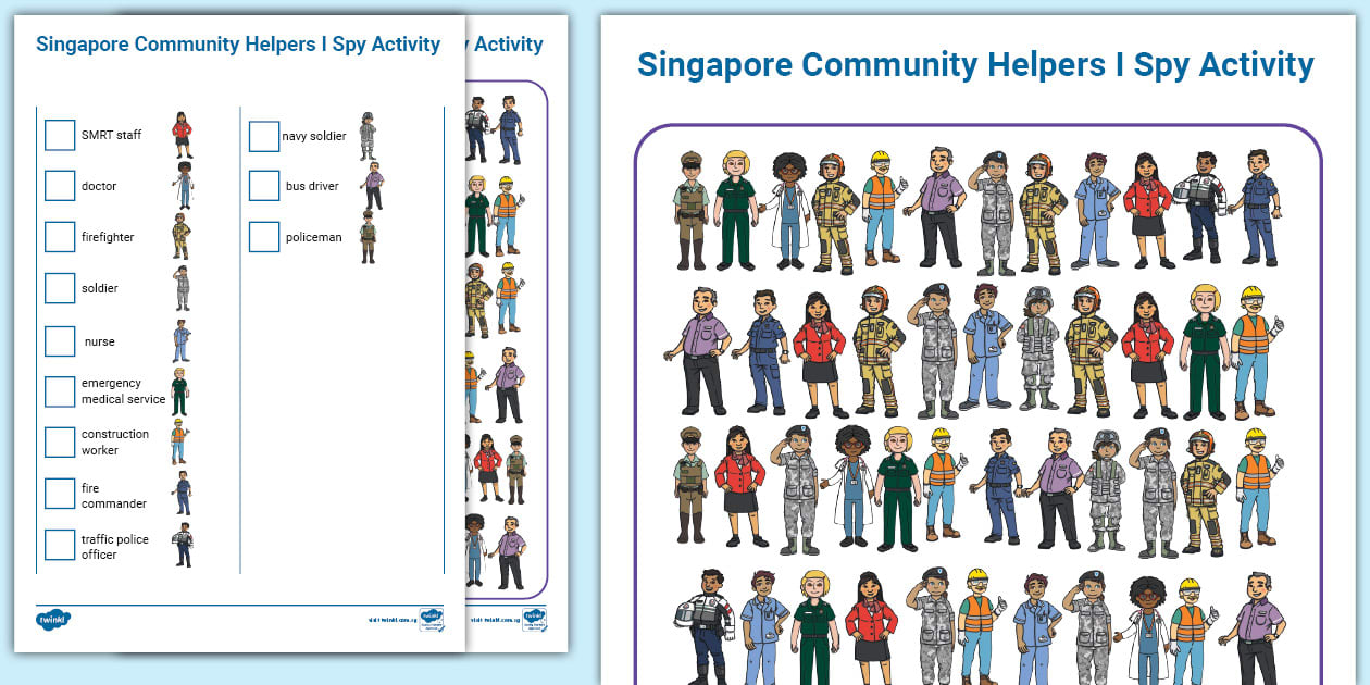 Singapore Community Helper I Spy Activity (teacher made)