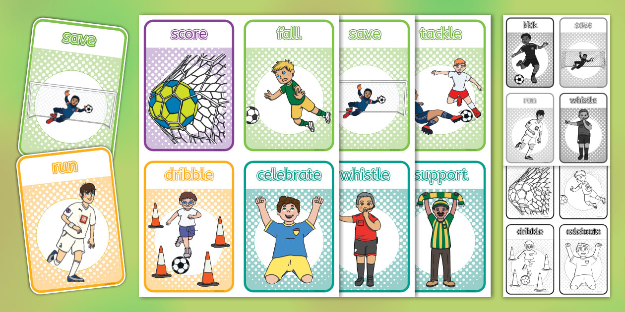 Soccer Verbs Flashcards (teacher made) - Twinkl