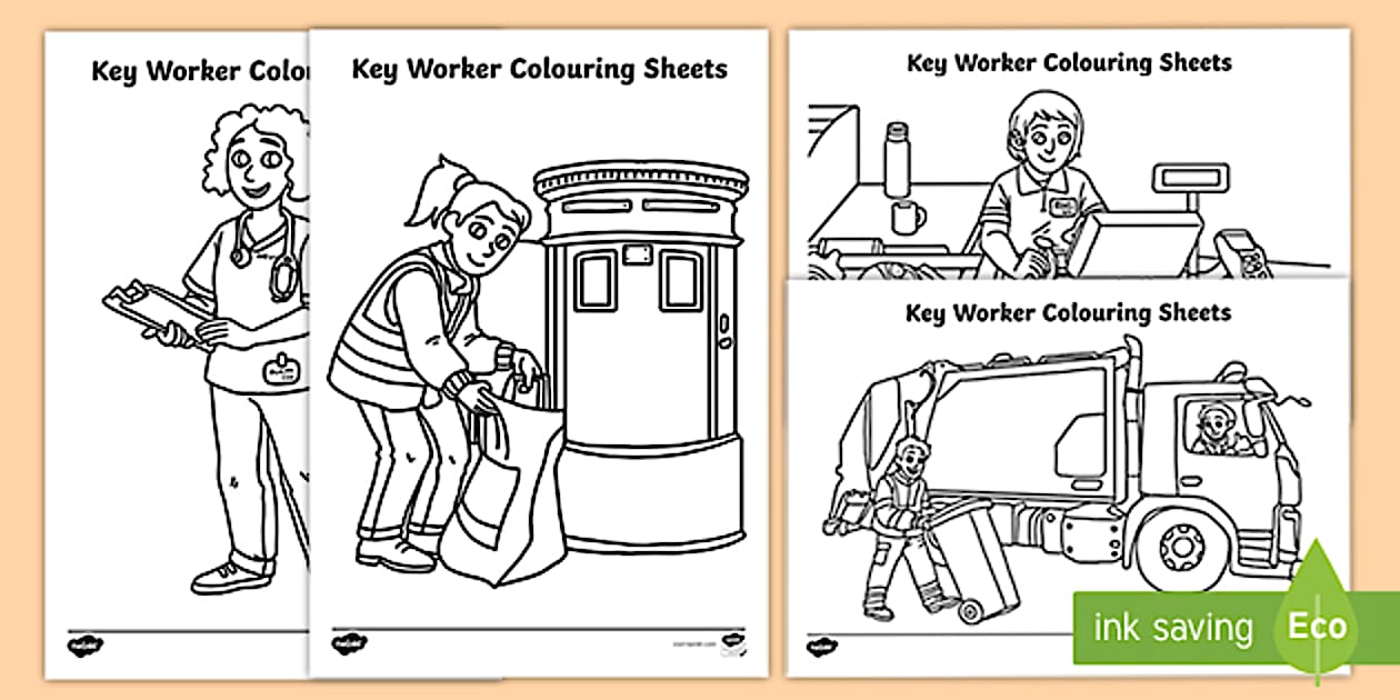 Key Worker Colouring Sheets (teacher made) - Twinkl