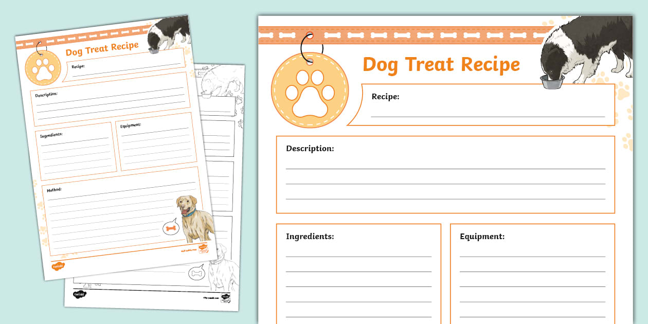 * NEW * Dog Treat Recipe Template - Twinkl English - Twinkl