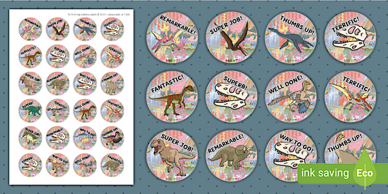 Dinosaur Themed | Printable Reward Stickers (teacher made)