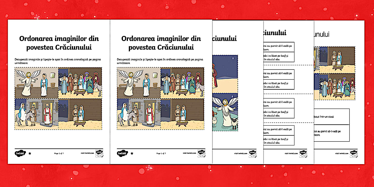 Povestea Crăciunului Activitate de ordonare (teacher made)