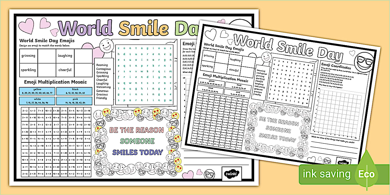 World Smile Day Activity Mat 3-6 (teacher made) - Twinkl