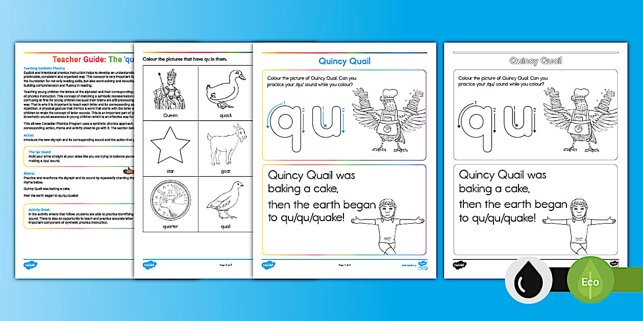 'qu' Sound Worksheet - Twinkl - Sounds - Twinkl