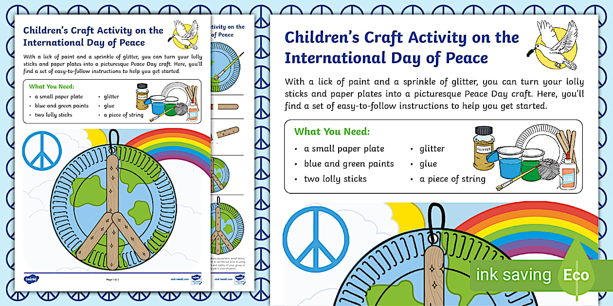 Children’s Craft Activity on Peace | World Peace Day