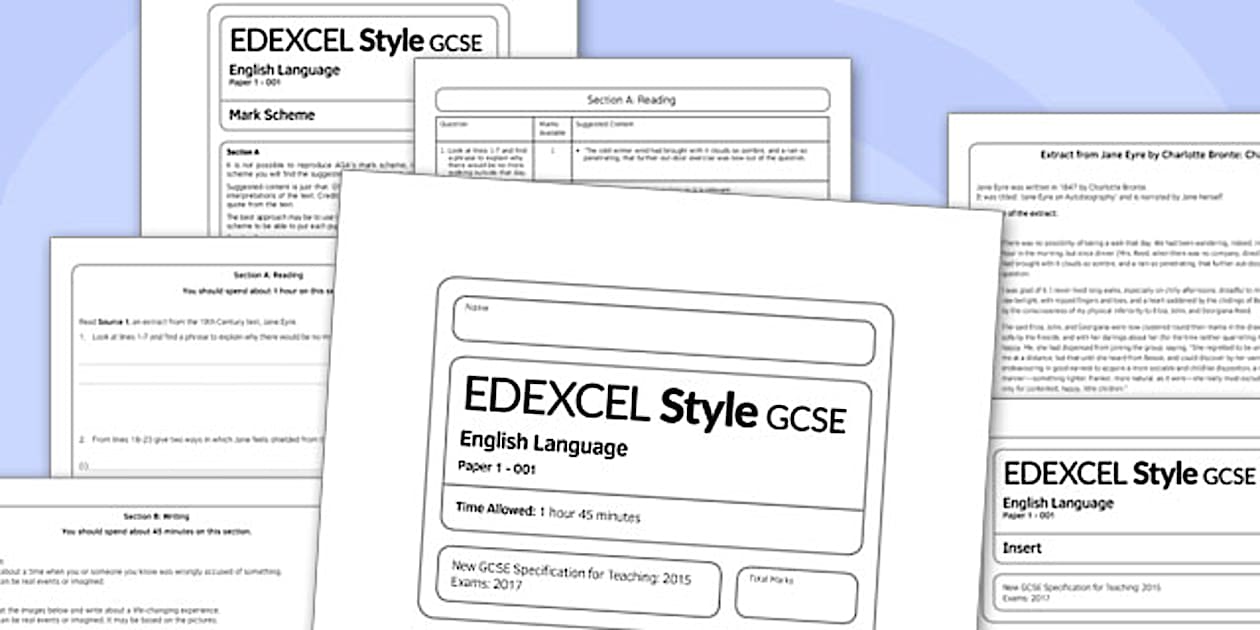 Edexcel Language Paper 1: Full Practice Paper - Jane Eyre