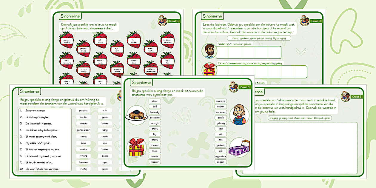 Graad 3 Sinonieme Speelkleimatte (teacher made) - Twinkl