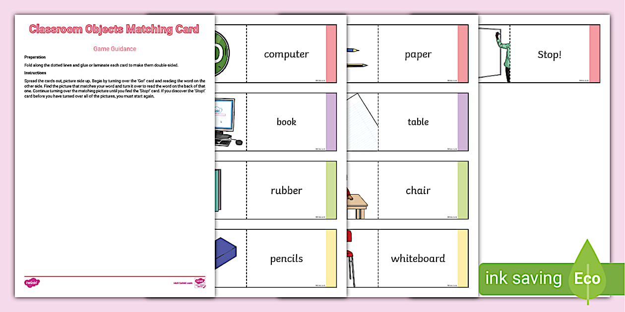 Classroom Objects Matching Game (teacher made) - Twinkl