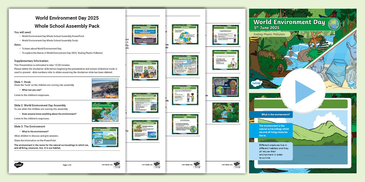 World Environment Day Whole School Assembly Pack - Twinkl