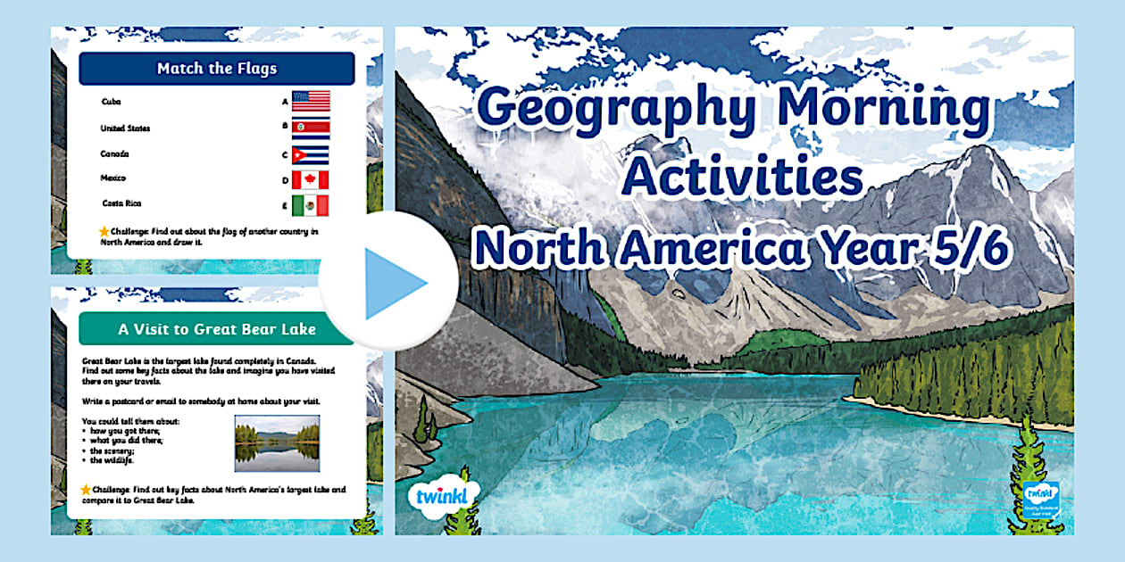 Year 5-6 North America Geography Morning Activities PowerPoint