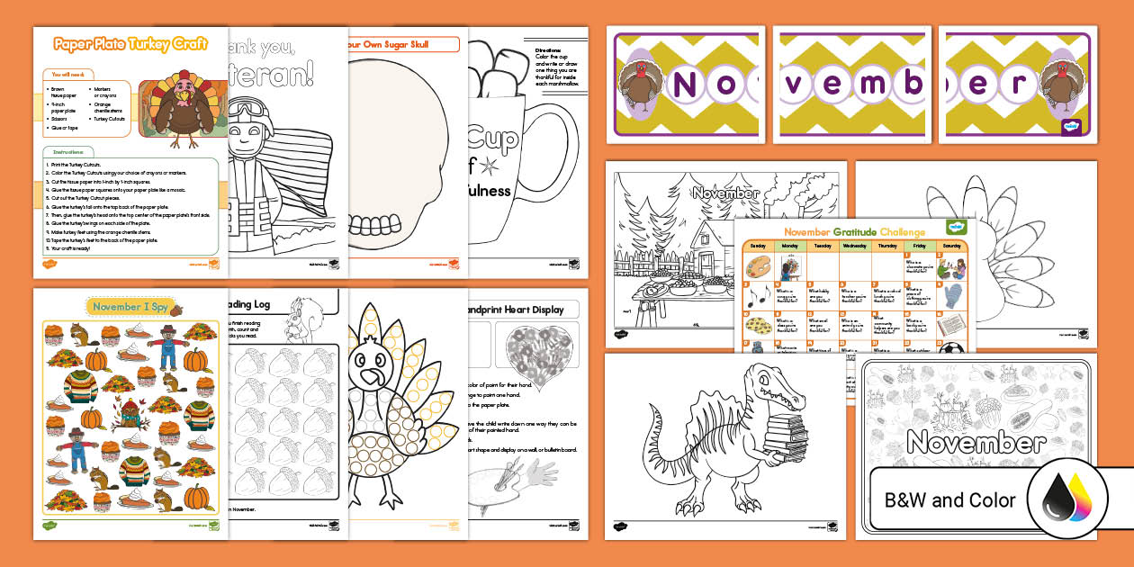 Early Childhood November Activity Pack (teacher made)