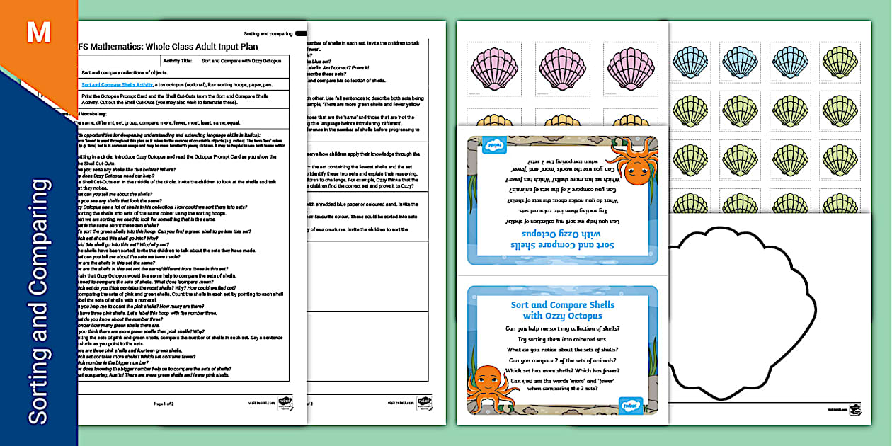 EYFS Maths Sort and Compare with Ozzy Octopus Plan and Pack