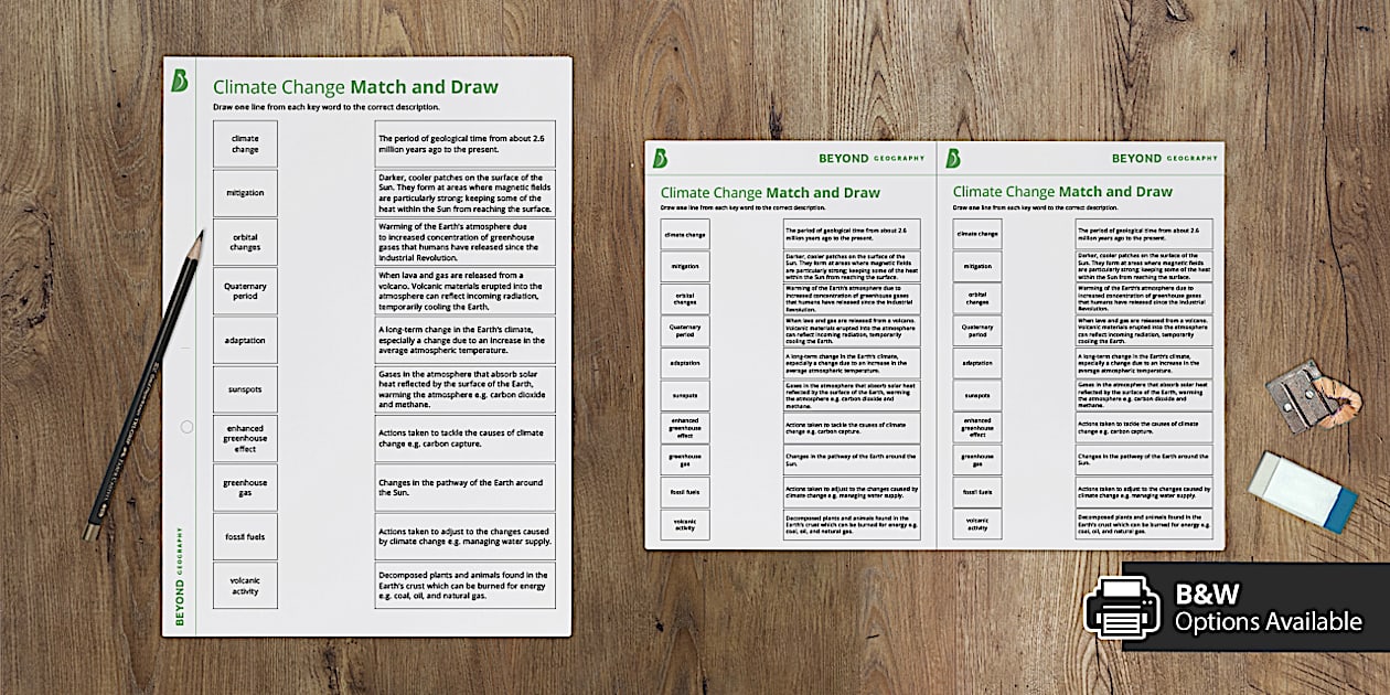 Climate Change Match and Draw | Geography | Beyond - Twinkl