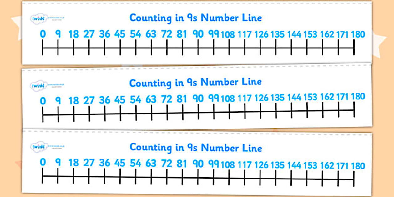 Counting In 9s Number Line - Twinkl