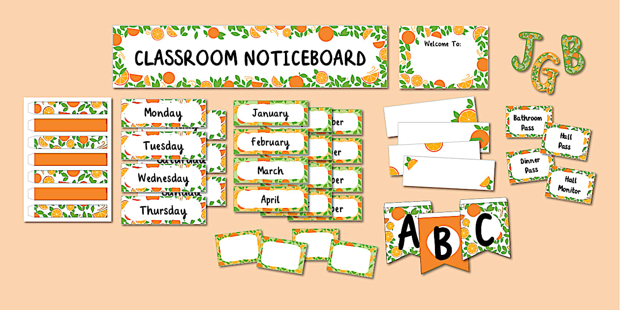 Orange-Themed Classroom Display Pack - Twinkl