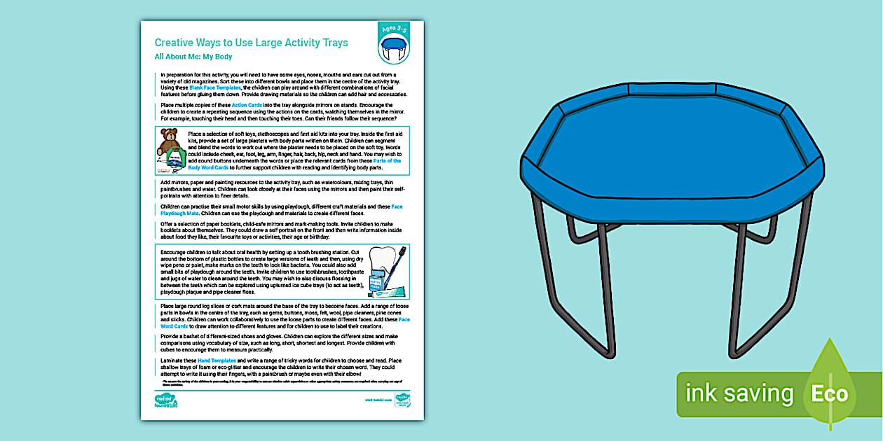 EYFS Ages 3-5 Large Activity Trays: My Body |Twinkl - Twinkl