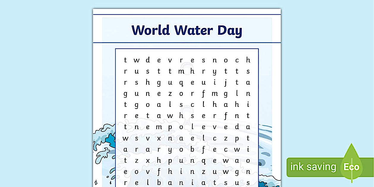 World Water Day Word Search | World Water Day | Twinkl