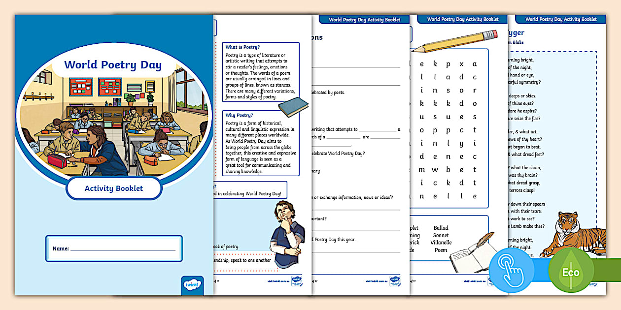 World Poetry Day Activity Booklet (Teacher-Made) - Twinkl